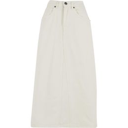 Sommerrock Urban Classics "Urban Classics Ladies Soft Denim Midi Skirt", Damen, Gr. 28, sandwei&szlig;, 100% Baumwolle, unifarben, normal, R&ouml;cke