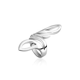 NENALINA Damen Fingerring "Wickelring Statement Geschwungen Trend 925 Silber", 54mm, ohne Stein, Silber 925 (Sterlingsilber), 3mm, silber, Silber 925