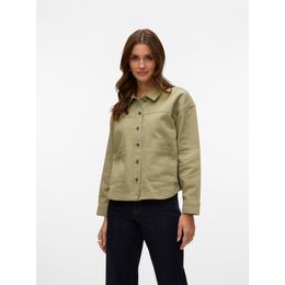V&eacute;ro Moda VERO MODA Damen Jeansjacke "VMJAMIE LS DENIM SHACKET MIX NOOS", gr&uuml;n, Gr. XL, unifarben, Denim/Jeans, Obermaterial: 80% Baumwolle, 20% Polyester,