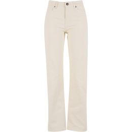 Bequeme Jeans Urban Classics "Urban Classics Ladies Straight Fit Denim", Damen, Gr. 28, Normalgr&ouml;&szlig;en, sandwei&szlig;, 100% Baumwolle, unifarben, normal, Jeans