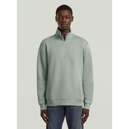 G-Star Raw Longpullover G-STAR "Premium Core Half Zip Sweatshirt", Herren, Gr. M, iceberg gr&uuml;n, Obermaterial: 55% Baumwolle, 45% Polyester, Pullover Longpullover