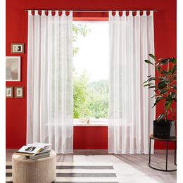 Gardine OTTO HOME "XANA" Gr. 2, wei&szlig;, B:145cm H:175cm, Voile, Polyester, Gardinen, Gardine, Bestseller, einfarbig, 1 bzw. 2 Schals, pflegeleicht, preiswert, Topseller