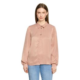 Satinbluse Cartoon "Damen mit Kn&ouml;pfen", Damen, Gr. 34, peach beige, Obermaterial: 100% Viskose, figurumspielend normal, Blusen