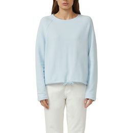 Sweater s.Oliver, Damen, Gr. 46, sky blau, Sweatware, Obermaterial: 98% Baumwolle, 2% Elasthan, unifarben, l&auml;ssig geschnitten h&uuml;ftbedeckend, Rundhals, abgesteppte Kante, Sweatshirts Sweater, mit Bindeband am Saum