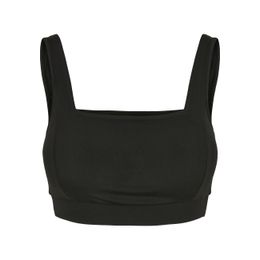Sport-BH Urban Classics "Urban Classics Damen Ladies Recycled Squared Sports Bra", Damen, Gr. L, Cup 0, schwarz, 78% Polyester, 22% Elasthan, BHs Sport-BH
