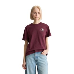 Marc O'Polo T-Shirt MARC O'POLO DENIM "aus Basic Single Jersey", Damen, Gr. L, merlot rot, Obermaterial: 100% Baumwolle, unifarben, Basic, regular fit, Rundhals, normaler Saum, Shirts T-Shirt