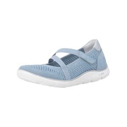Riemchenballerina Remonte "Remonte Ballerinas Textil", Damen, Gr. 42, aqua, Textil, Schuhe Riemchenballerina