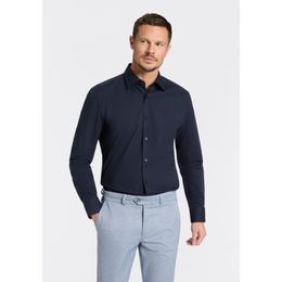 BOSS Herren Businesshemd "Hank", blau, Gr. 44, unifarben, Popeline, Obermaterial: 96% Baumwolle, 4% Elasthan, Hemden, Kentkragen, Slim-Fit,