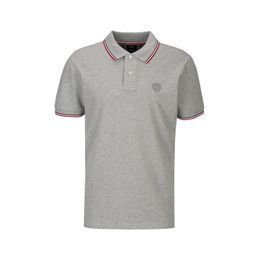 19V69 Italia Poloshirt 'Emilio' Herren Gr&ouml;&szlig;e XXL graumeliert / gr&uuml;n / rot / wei&szlig;