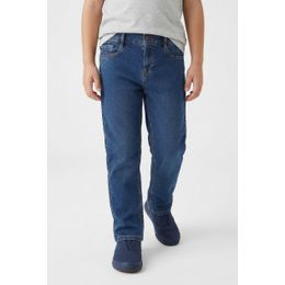 Regular-fit-Jeans s.Oliver JUNIOR, Jungen, Gr. 158, N-Gr, blau, Denim/Jeans, Obermaterial: 99% Baumwolle, 1% Elasthan, unifarben, regular fit kn&ouml;chellang, Jeans, im Five-Pocket Style