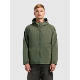 Anorak Khujo "WERU", Herren, Gr. L, schwarz olive, Web, 75% Baumwolle, 25% Nylon, regular fit, Raglan&auml;rmel elastischer Bund mit verstellbarem Gummizug, Jacken