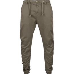 Urban Classics Herren Chinohose "Urban Classics Herren Stretch Jogging Pants"olive, Gr. L, unifarben, 98% Baumwolle, 2% Elasthan, Hosen