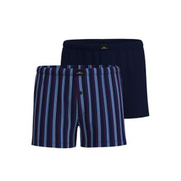 G&ouml;tzburg G&Ouml;TZBURG Herren Boxershorts "Wildlife", Gr. 8blau, mittel, streifen, Single Jersey, Obermaterial: 60% Baumwolle, 40% Polyester, Unterhosen,