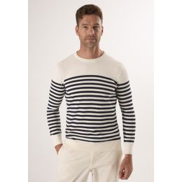 Rundhalspullover FELIX HARDY "Basic-Pullover mit Rundhalsausschnitt", Herren, Gr. XXL, ecru, 100% Baumwolle, Pullover Rundhalspullover