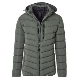 Steppjacke Casamoda "Casamoda Steppjacke mit Kapuze uni", Herren, Gr. M, gr&uuml;n, 100% Polyester, Jacken Steppjacke