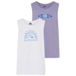 Tanktop Quiksilver "FREEDOM SHADE TANK PACK", Herren, Gr. L, wei&szlig;, purp, Obermaterial: 100% Baumwolle, Tops Tanktop, sportlicher Stil, f&uuml;r sportliche Aktivit&auml;ten, &auml;rmelloses Design