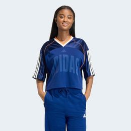 Damen T-Shirt "STADIUM MESH", blau, Gr. XL, adidas Sportswear, Obermaterial: 100% Polyester, Shirts