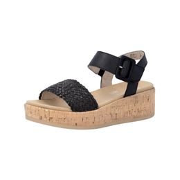 Remonte Damen Keilsandalette "Remonte Sandalen Lederimitat", Gr. 38schwarz, Lederimitat, Schuhe