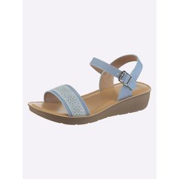 Casual Looks Damen Sandalette, Gr. 38eisblau, Lederimitat, Schuhe