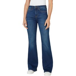 Pepe Jeans Damen 5-Pocket-Jeans "FLARE HW WILLA", blau, Gr. 28, Denim/Jeans, Obermaterial: 94% Baumwolle, 5% Polyester, 1% Elasthan, Jeans, im Flared