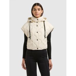 Steppweste Khujo "NINGA", Damen, Gr. XXL, sanftes wei&szlig;, 100% Nylon, leicht gl&auml;nzend, regular fit, Westen Steppweste
