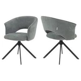 Armlehnstuhl Tom Tailor HOME "CURVY ARMCHAIR", schwarz (concrete grau, schwarz, schwarz, dwi 89 concrete grau), B:61,5cm H:78,5cm T:59cm, Metall, Stoff, St&uuml;hle, Armlehnstuhl, mit Armlehnen, drehbar, R&uuml;ckholfunktion, R&uuml;ckenausschnitt
