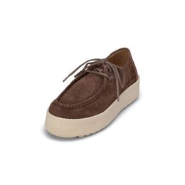 Marc O'Polo Schlupfboots MARC O'POLO "aus weichem Veloursleder", Damen, Gr. 37, schwarz taupe, Obermaterial: 100% Leder, unifarben, Schuhe Schlupfboots