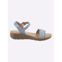 Casual Looks Damen Sandalette, Gr. 40eisblau, Lederimitat, Schuhe