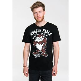 T-Shirt logoshirt "Tasmanischer Teufel - Looney Tunes", Herren, Gr. XS, bunt (schwarz, mehrfarbig), 100% Baumwolle, bedruckt, normal, Rundhals, Shirts T-Shirt, mit tollem Frontprint