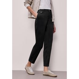 Street One Damen Chinohose, schwarz, Gr. 42, unifarben, Web, 97% Baumwolle, 3% Elasthan, Hosen, soft