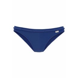 Buffalo Damen Bikini-Hose "Happy", blau, Gr. 34, unifarben, Microfaser, Microfaser, Polyamid, Badehosen, mit geflochtenem Zierg&uuml;rtel