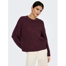 Only Damen Strickpullover "ONLMILOUZ LS RIB PULLOVER KNT NOOS", lila, Gr. L, unifarben, Strick, Obermaterial: 100% Polyacryl, Pullover