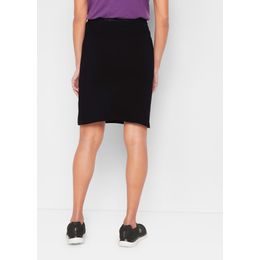 bonprix Damen Jerseyrock, schwarz, Gr. 52, unifarben, Jersey, Obermaterial: 95% Baumwolle, 5% Elasthan. Unterteil: 95% Polyester, 5% Elasthan, R&ouml;cke,