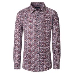Langarmhemd Casamoda "Casamoda Freizeithemd Print", Herren, Gr. XL, Normalgr&ouml;&szlig;en, rot, 100% Baumwolle, bedruckt, comfort fit, Hemden