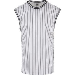 Tanktop Urban Classics "Urban Classics Striped Mesh Tanktop", Herren, Gr. S, wei&szlig;, schwarz, 100% Polyester, normal, Tops Tanktop