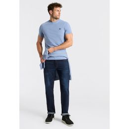 Timberland Herren T-Shirt "DUNSTAN RIVER Short Sleeve Tee", blau, Gr. S, Single Jersey, Obermaterial: 100% Baumwolle, Shirts, mit Logostickerei, aus