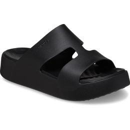 Badepantolette Crocs "Getaway Platform H-Strap", Damen, Gr. 42, schwarz, Croslite&trade;, Schuhe, Sommerschuh, Schlappen, Badeschuh, Poolslides, weiche Innensohle