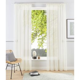 Gardine OTTO HOME "XANA" Gr. 2, beige (creme), B:145cm H:175cm, Voile, Polyester, Gardinen, Gardine, Bestseller, einfarbig, 1 bzw. 2 Schals, pflegeleicht, Beststeller