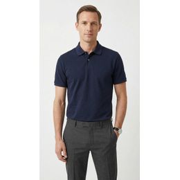 Poloshirt Calvin Klein "SS RFND PQ TPPD CLSS", Herren, Gr. M, blau (schwarz sapphire), Piqu&eacute;, Obermaterial: 100% Baumwolle, unifarben, klassisch normal, Rundhals, eingesetzt angesetztes B&uuml;ndchen, Shirts, Mit Rundhalsausschnitt