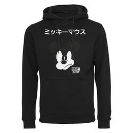 Kapuzenpullover Merchcode "Merchcode Herren Mickey Japanese Hoody", Herren, Gr. L, schwarz, 65% Baumwolle, 35% Polyester, mehrfarbig, normal, ohne Ausschnitt, Pullover Kapuzenpullover