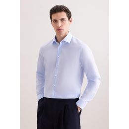 Seidensticker Herren Businesshemd "Schwarze Rose", blau, Gr. 42, unifarben, 100% Baumwolle, Hemden, Slim 1/1 Kentkragen Uni