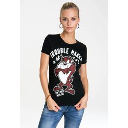 T-Shirt logoshirt "Looney Tunes", Damen, Gr. L, schwarz, 100% Baumwolle, bedruckt, normal, Rundhals, Shirts T-Shirt, mit lizenziertem Originaldesign
