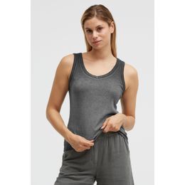 Tanktop SOCCX, Damen, Gr. XS, schwarz, Rippware, Material: 100% Baumwolle, bedruckt, regular fit normal, V-Ausschnitt, Tops Tanktop, aus Baumwolle