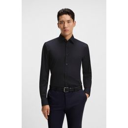BOSS Herren Businesshemd "Hank", blau, Gr. 41, unifarben, Popeline, Obermaterial: 96% Baumwolle, 4% Elasthan, Hemden, Kentkragen, Slim-Fit,