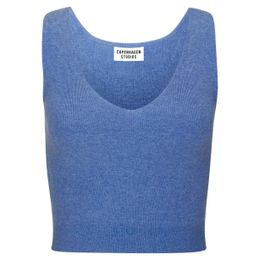 Damen Stricktop, Copenhagen Studios, Gr. 44, blau, Rippstrick, Obermaterial: 50% Viskose, 28% Polyester, 22% Nylon, unifarben, Tops, aus hochwertigem