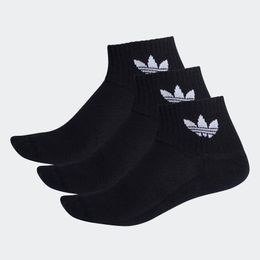 Damen Sportsocken "MID CREW, 3 PAAR", adidas originals, Gr. XL, schwarz, Obermaterial: 65% Baumwolle, 32% Polyester, 2% Elasthan, 1% Polyamid, uni,