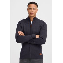 Strickjacke Blend "BHNorman", Herren, Gr. XL, blau (navy), Feinstrick, 50% Baumwolle, 50% Polyacryl, unifarben, regular fit, ohne Ausschnitt, eingesetzt Strickb&uuml;ndchen, Strickjacken Strickjacke, Bequeme Feinstrick-Jacke mit Stehkragen und elastischen B&uuml;ndchen