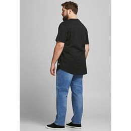 Jack & Jones PlusSize T-Shirt "NOA TEE", Herren, Gr. 3XL, schwarz, Single Jersey, Obermaterial: 100% Baumwolle, JACK & JONES PLUSSIZE, unifarben, Basic, normal normal, Rundhals, Shirts T-Shirt, mit abgerundetem Saum, bis Gr&ouml;&szlig;e 6XL