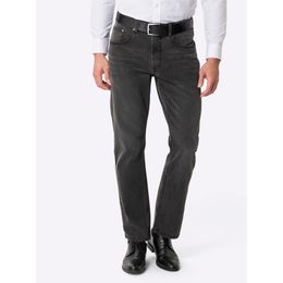 5-Pocket-Jeans CLASSIC, Herren, Gr. 50, Normalgr&ouml;&szlig;en, schwarz (schwarz denim), 84% Baumwolle, 14% Polyester, 2% Elasthan, gemustert, lang, Jeans 5-Pocket-Jeans