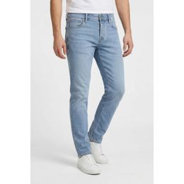 Jack & Jones Slim-fit-Jeans JACK & JONES "JJIGLENN JJICON", Herren, Gr. 38, L&auml;nge 32, blau denim, Denim/Jeans, Obermaterial: 77% Baumwolle, 14% Polyester, 8% Viskose, 1% Elasthan, Abriebeffekte, slim fit lang, Jeans Slim-fit-Jeans